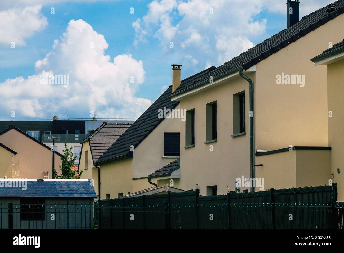 Reims France June 02, 2021 Urban landscape of the city of Reims, a city ...