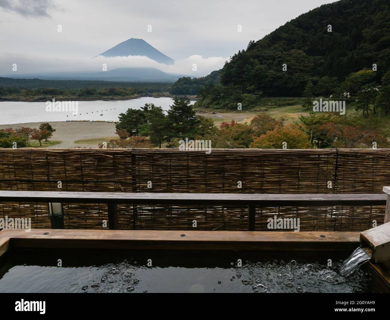 Fujikawaguchiko, Japan - October 17, 2017: View of Lake Shoji and Mount ...