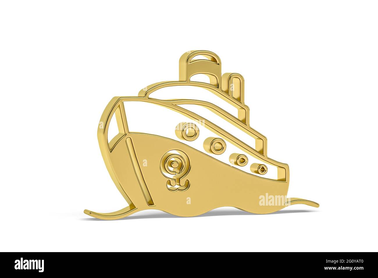 Golden 3d boat icon isolated on white background - 3d render Stock ...
