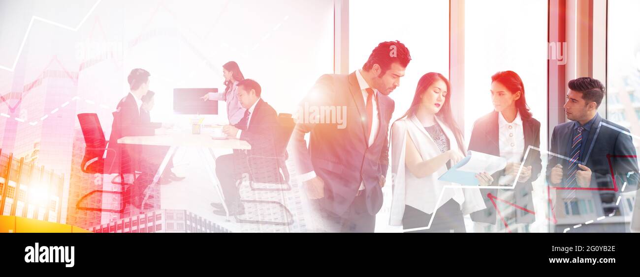 Group of professional business team people discussion meeting and ...