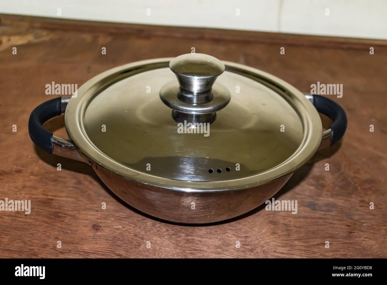 new pan made in stainless steel with chrome-plated looking beautiful on ...