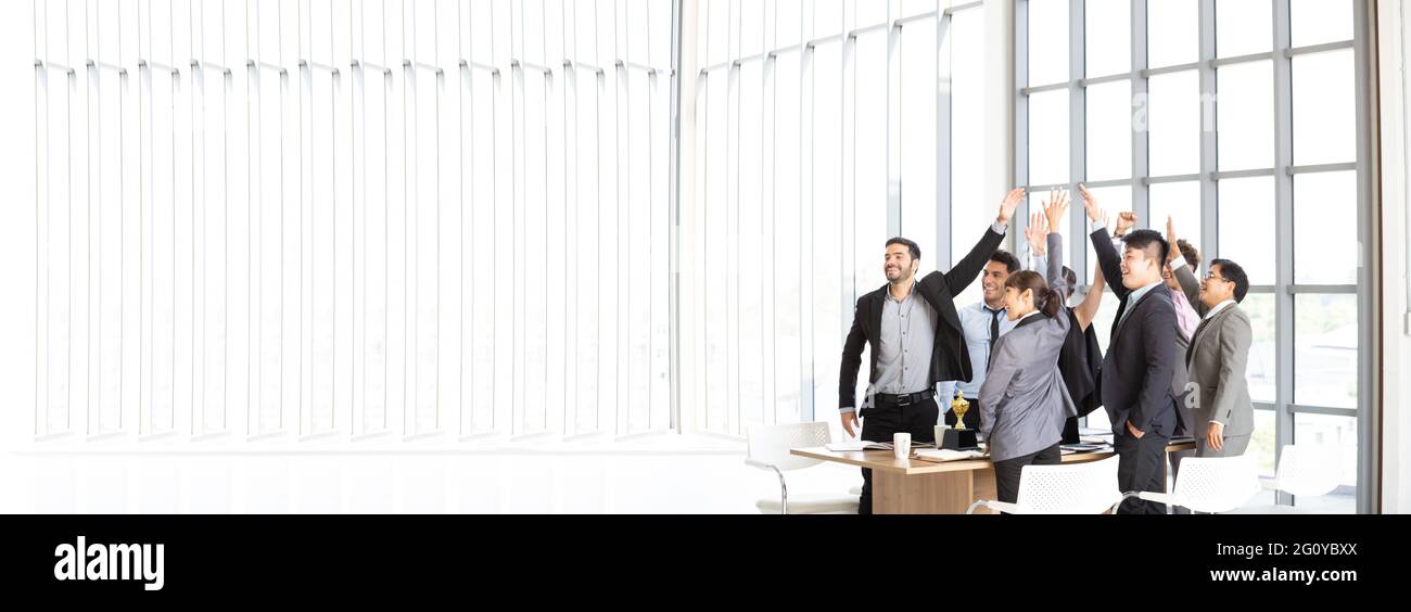 Successful startup entrepreneurs and business people team achieving ...