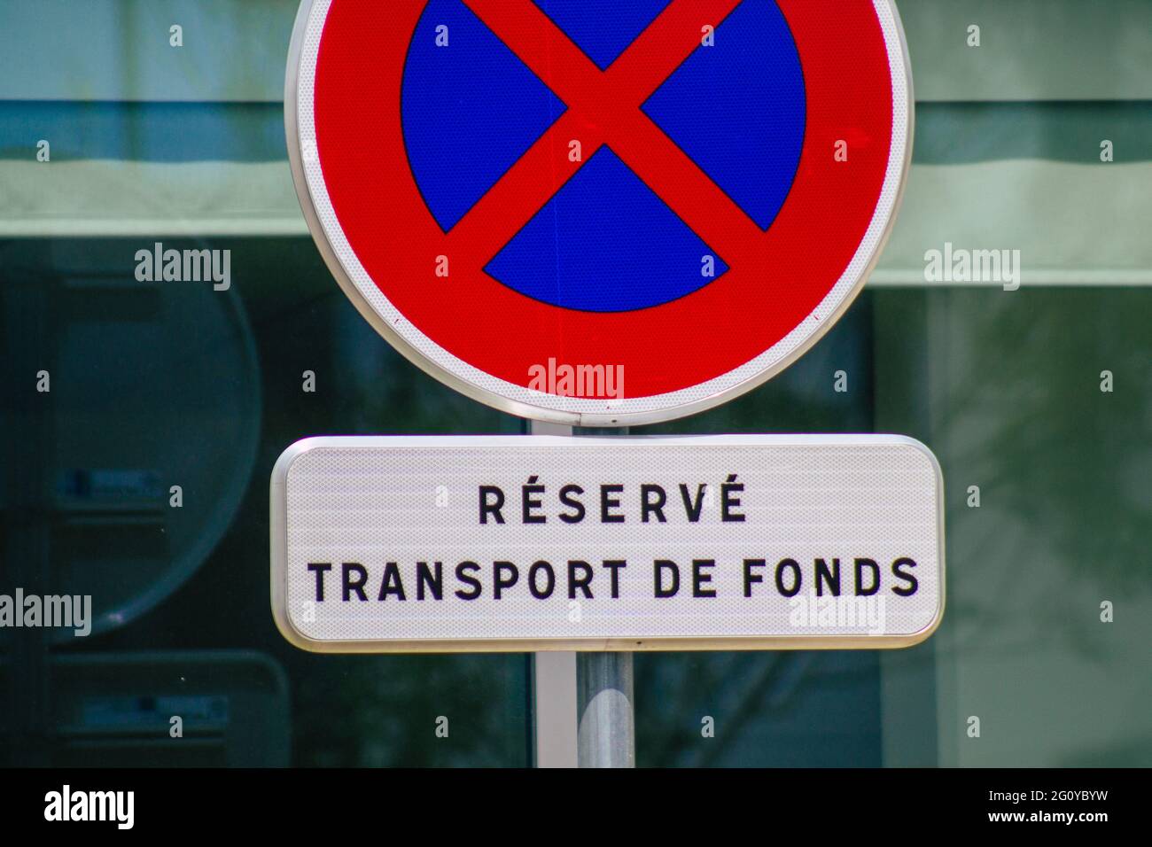 Reims France June 03, 2021 Street sign or road sign, erected at the ...