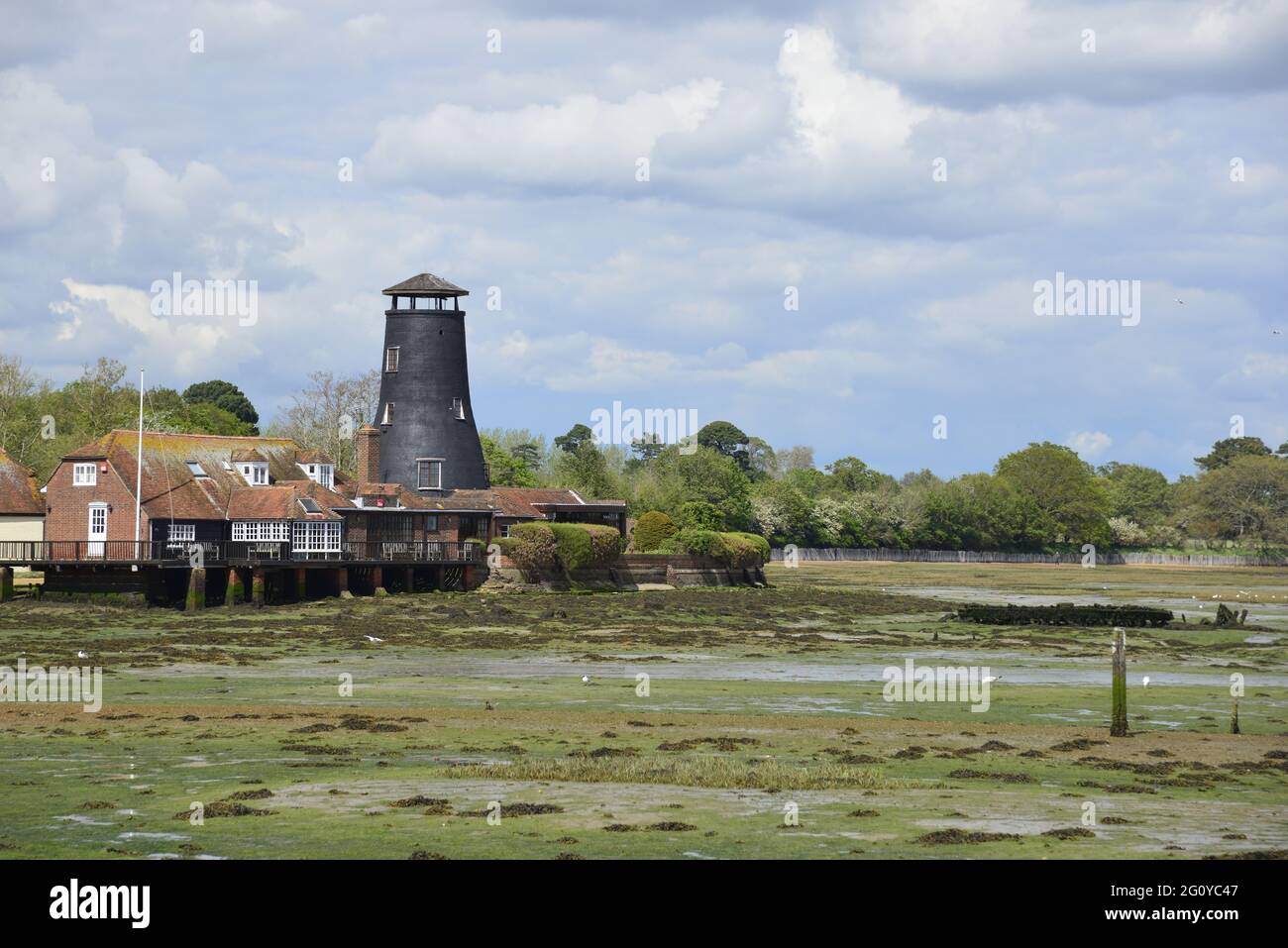 The famous landmark of the historic Langstone Watermill on the edge of ...