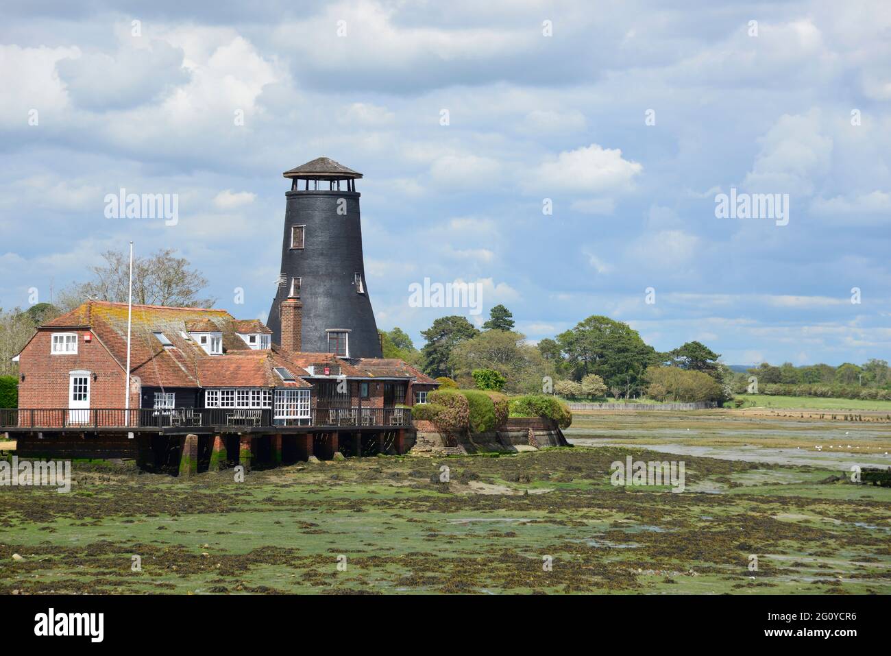 The famous landmark of the historic Langstone Watermill on the edge of ...