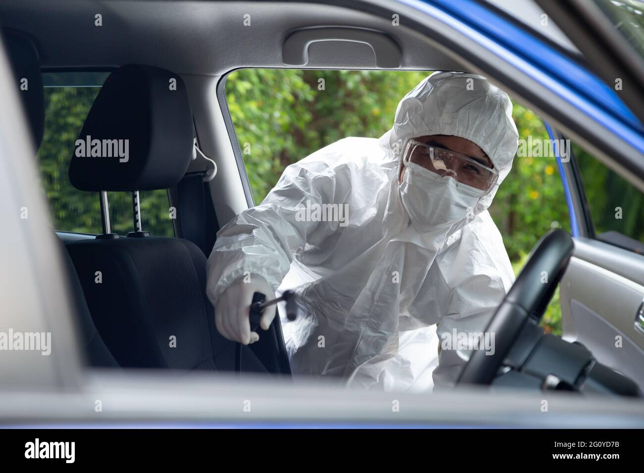 Virologist man wearing PPE kits kills bacteria and viruses inside the ...