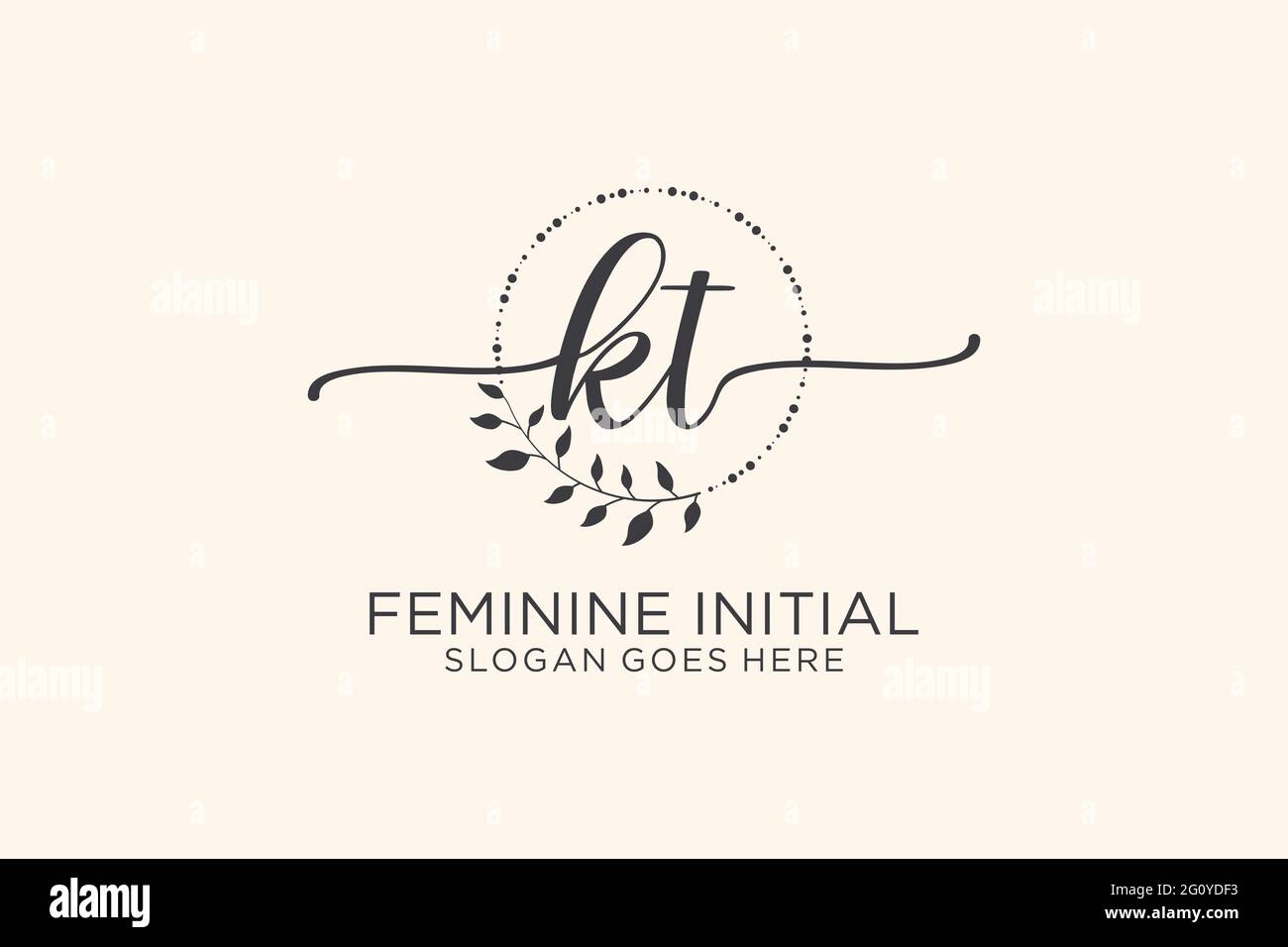 KT beauty monogram and elegant logo design handwriting logo of initial ...