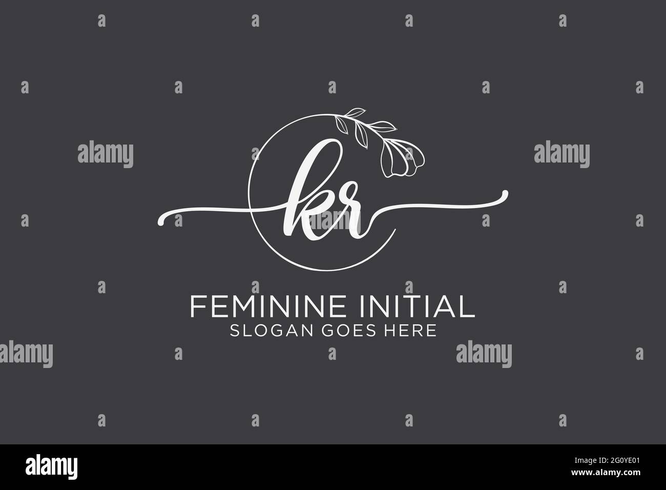 KR beauty monogram and elegant logo design handwriting logo of initial signature, wedding ...