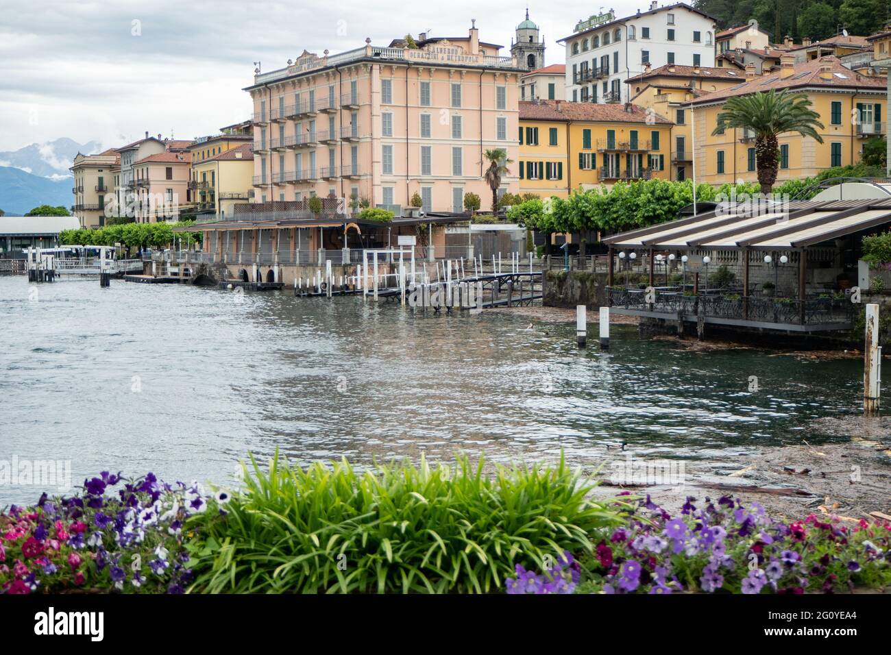 Bellagio, Italy - June 8th 2020: Historic buildings of the village ...