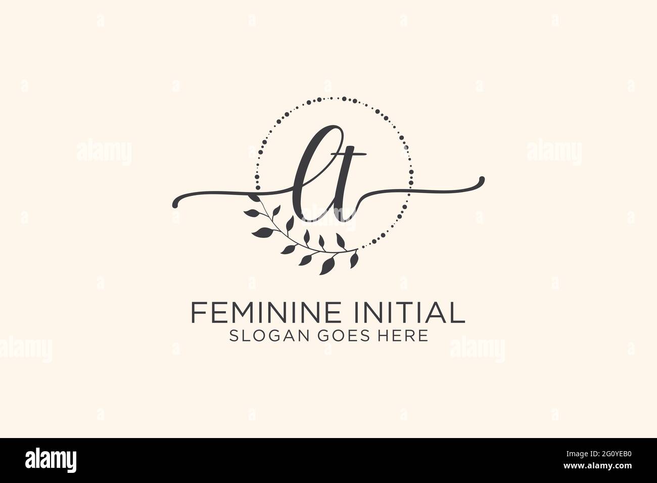 LT beauty monogram and elegant logo design handwriting logo of initial ...
