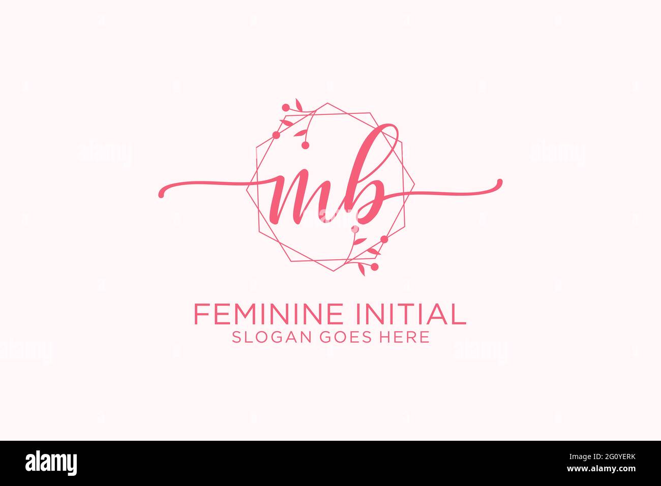 MB beauty monogram and elegant logo design handwriting logo of initial ...