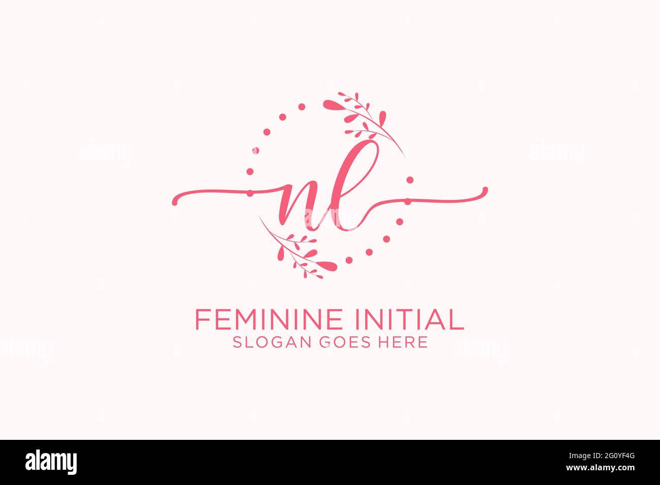 NL beauty monogram and elegant logo design handwriting logo of initial ...
