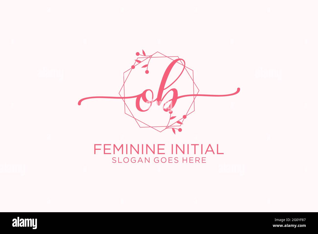 OB beauty monogram and elegant logo design handwriting logo of initial ...