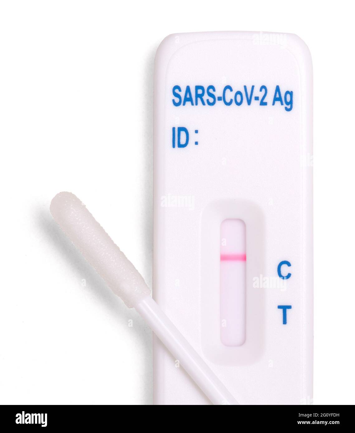 Rapid covid-19 strip test isolated on white - Negative tested Stock ...
