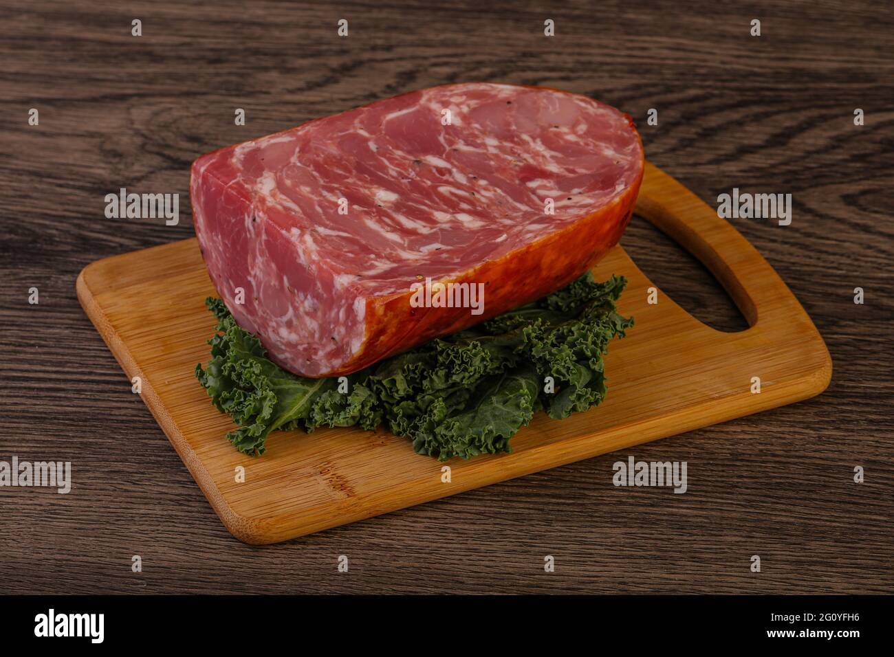 Tasty Beef ham piece over board Stock Photo - Alamy