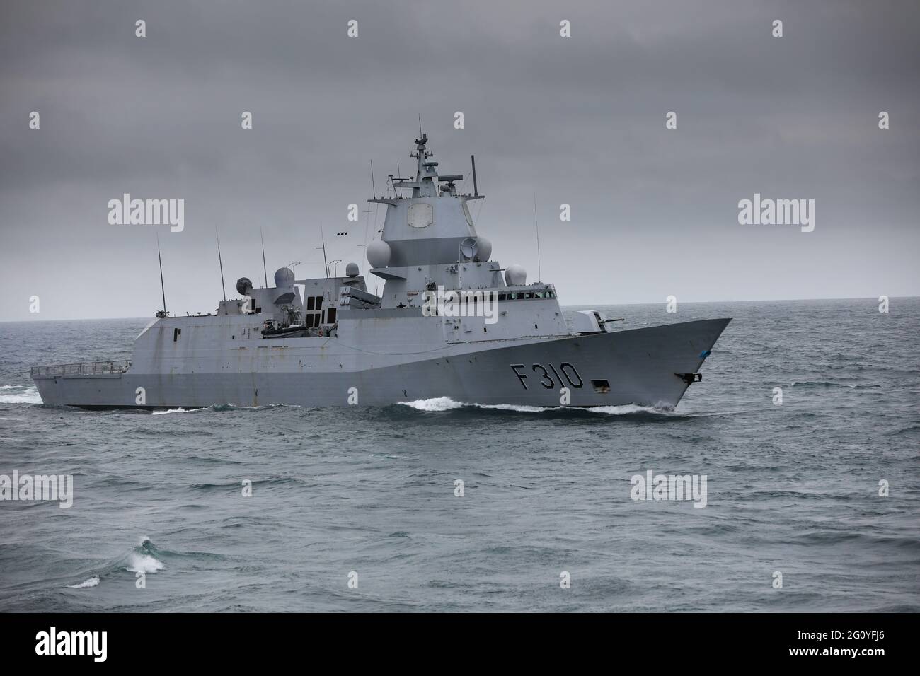 The frigate KNM Fridtjof Nansen (F310) of the Royal Norwegian Navy ...