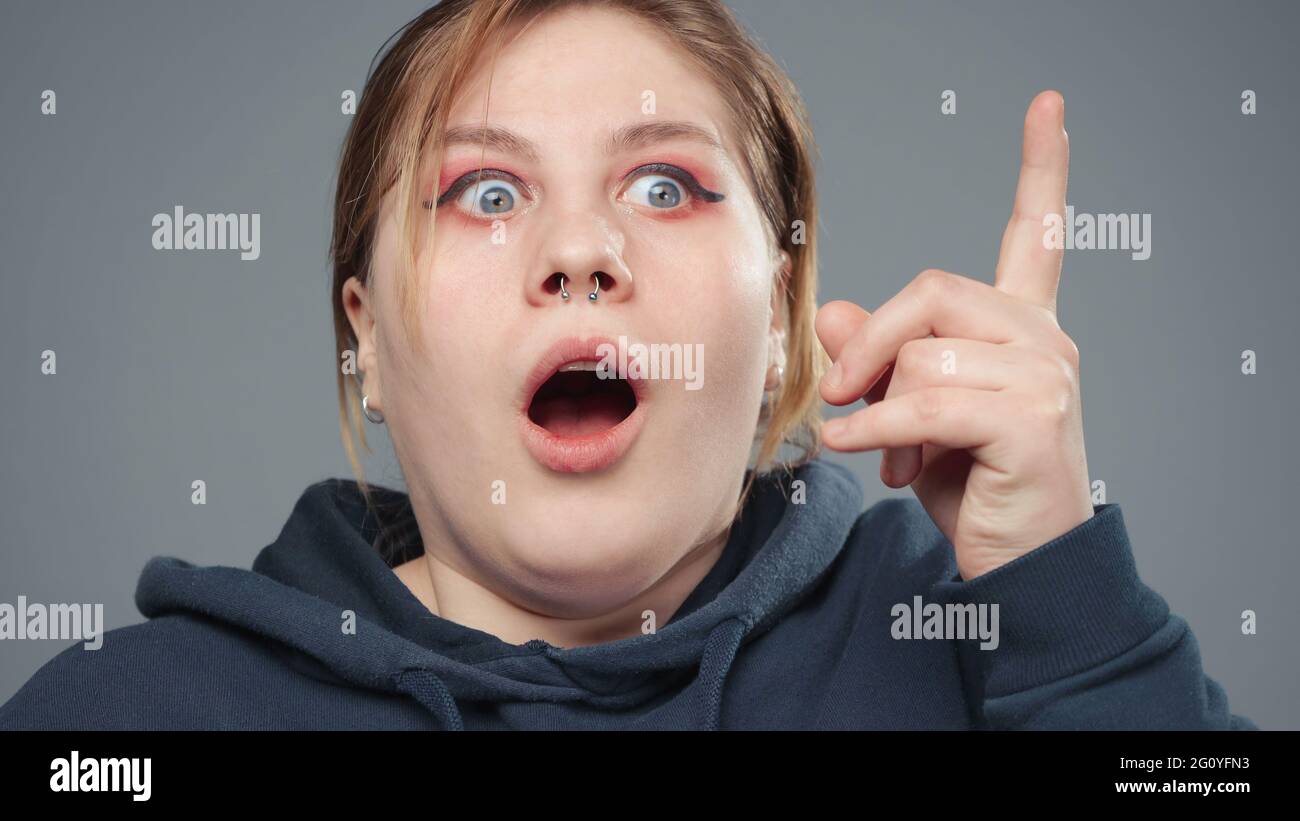 Photo of the stout woman with insight, portrait Stock Photo - Alamy