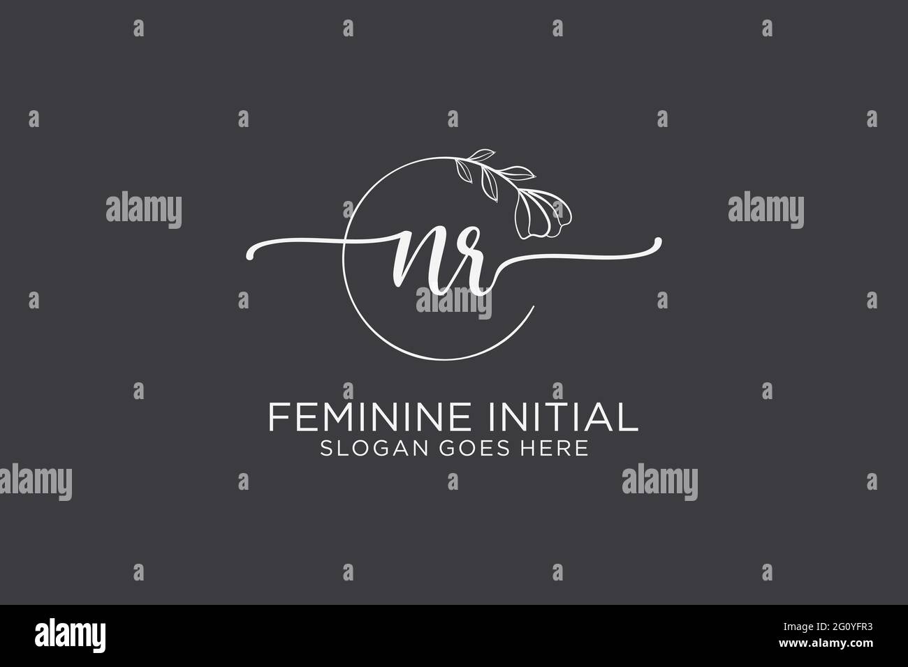 NR beauty monogram and elegant logo design handwriting logo of initial ...