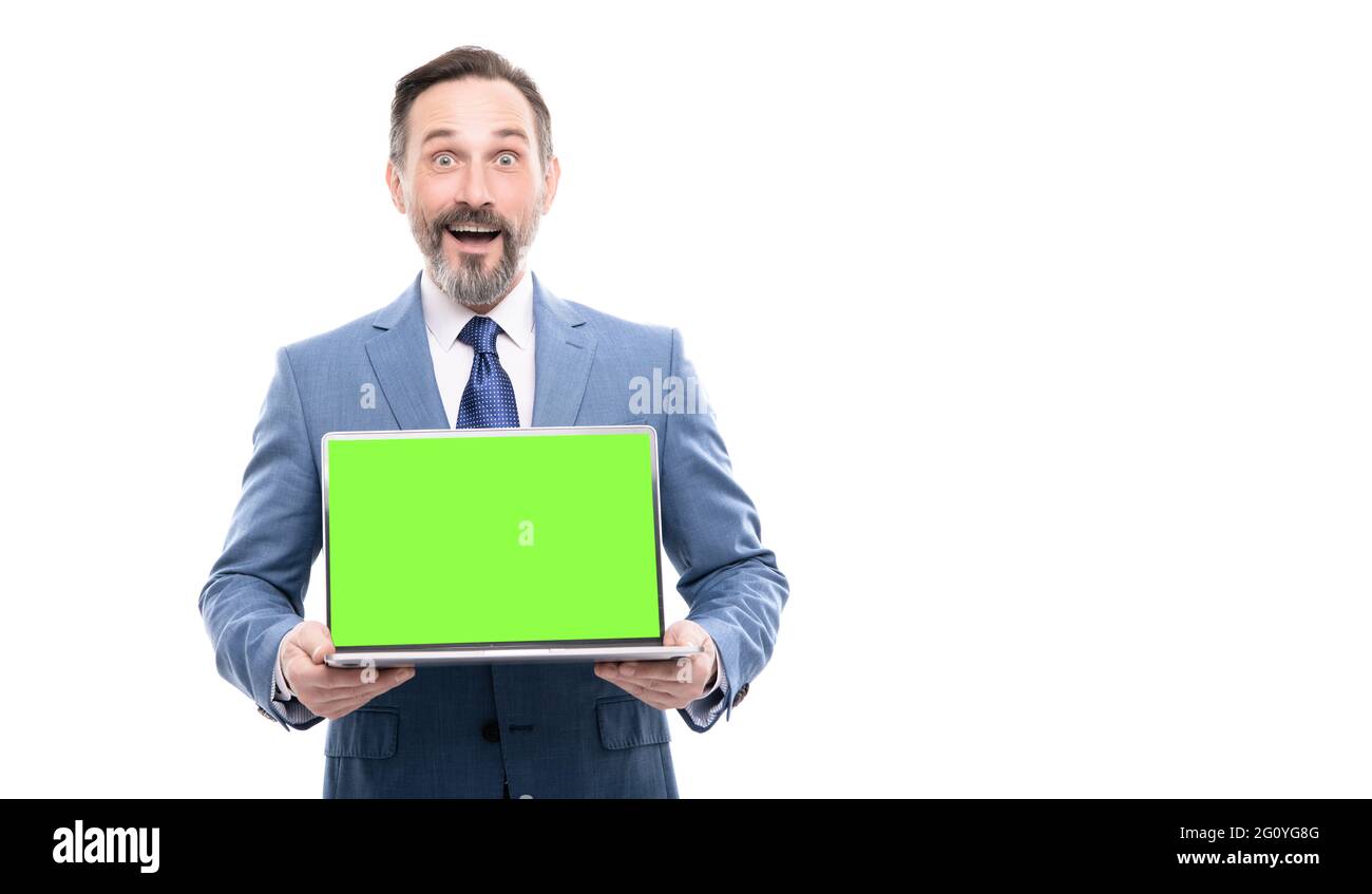 Man presenting green screen Cut Out Stock Images & Pictures - Alamy