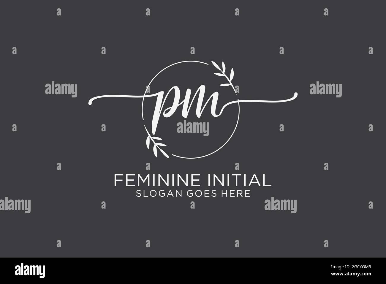 PM beauty monogram and elegant logo design handwriting logo of initial ...