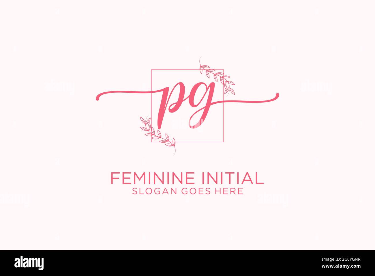 PG beauty monogram and elegant logo design handwriting logo of initial ...