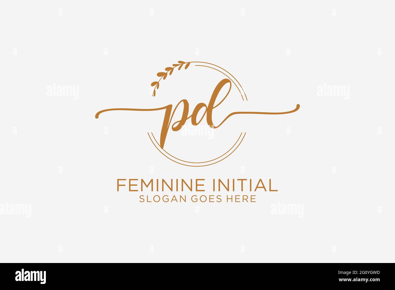 PD beauty monogram and elegant logo design handwriting logo of initial ...