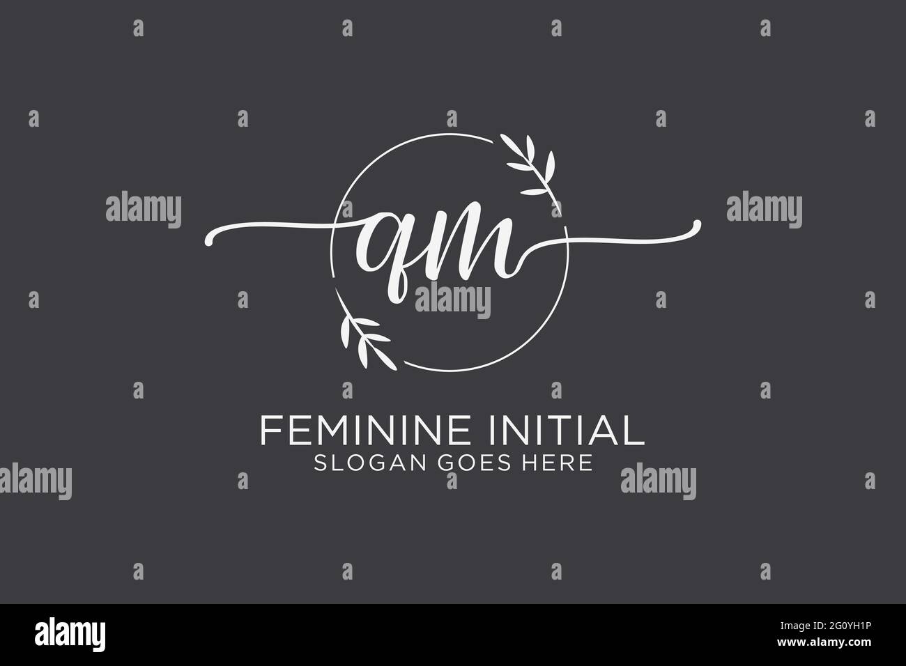 QM beauty monogram and elegant logo design handwriting logo of initial signature, wedding ...