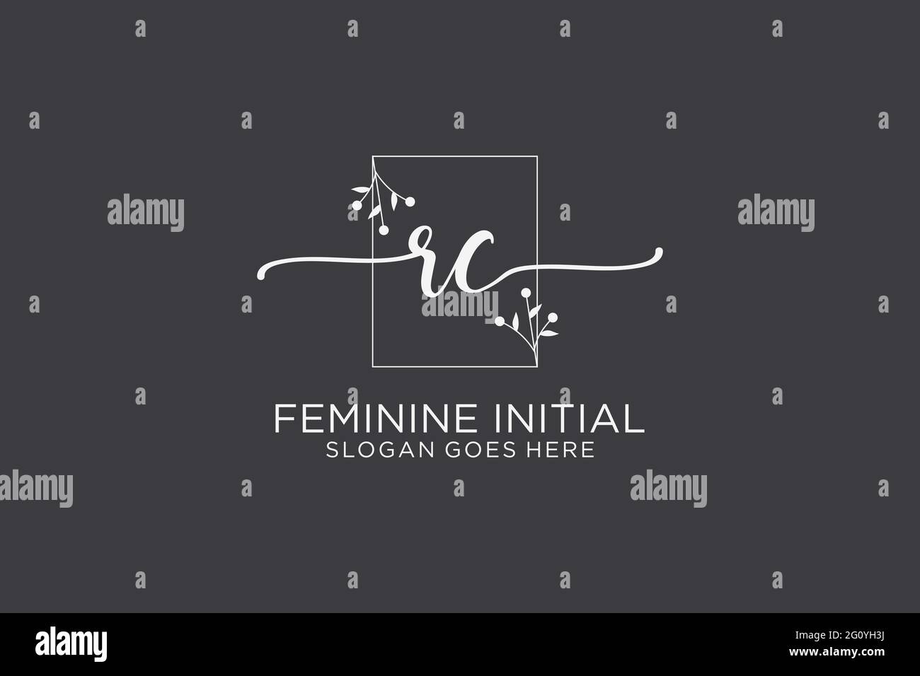 RC beauty monogram and elegant logo design handwriting logo of initial ...