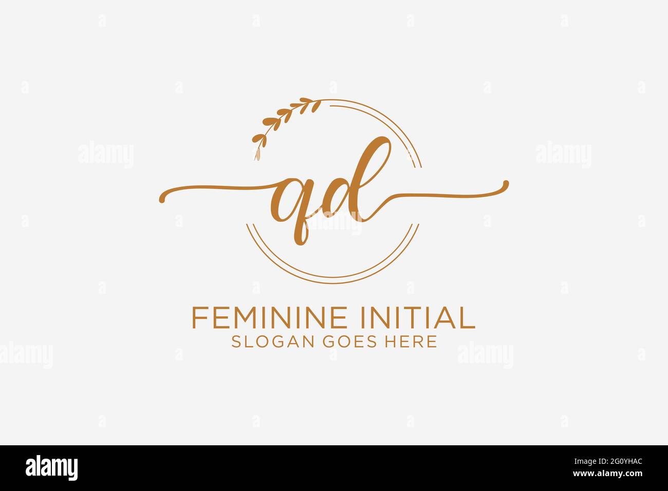 QD beauty monogram and elegant logo design handwriting logo of initial ...