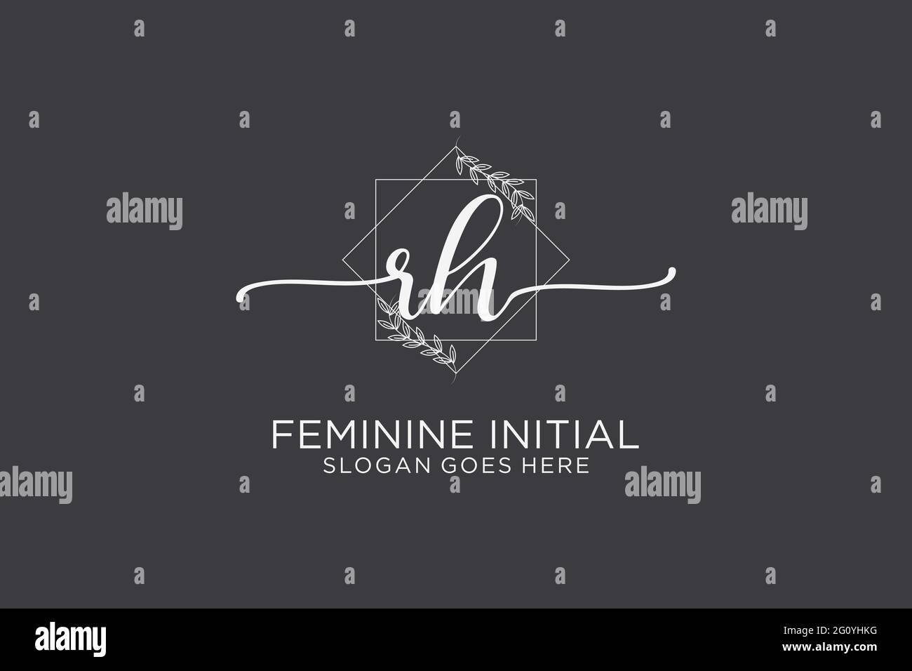 RH beauty monogram and elegant logo design handwriting logo of initial ...