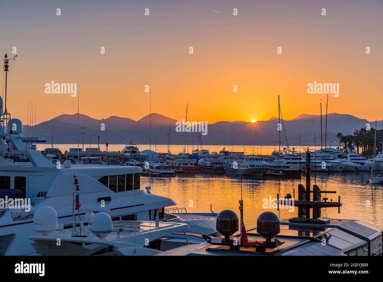 Cannes harbour sunset hi-res stock photography and images - Alamy