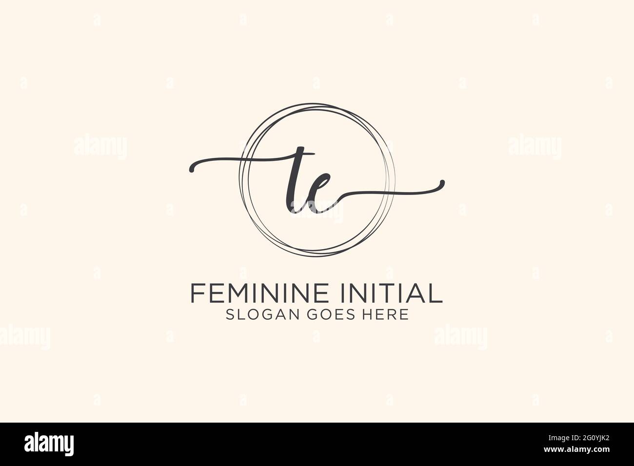 TE beauty monogram and elegant logo design handwriting logo of initial ...