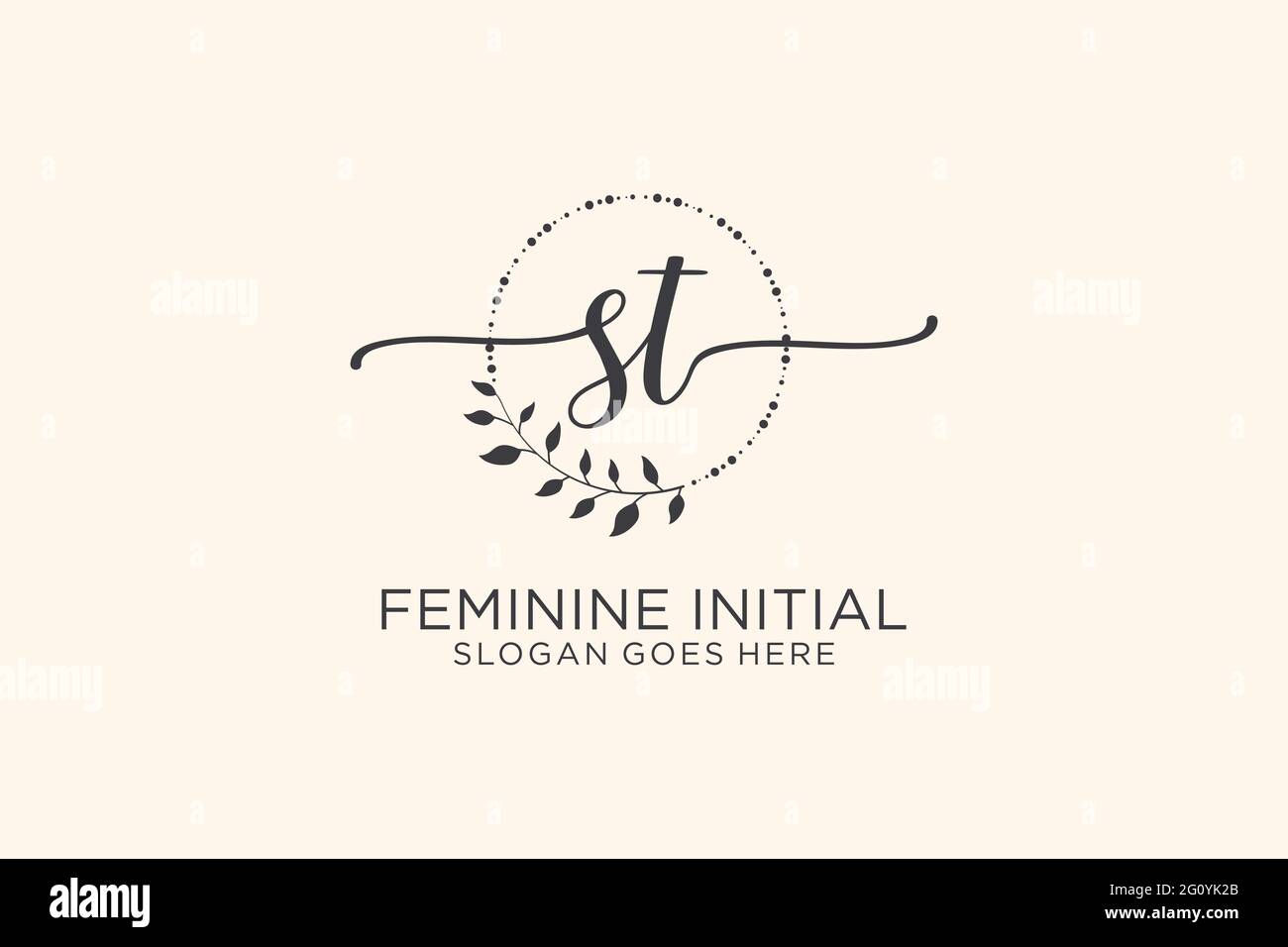 ST beauty monogram and elegant logo design handwriting logo of initial ...