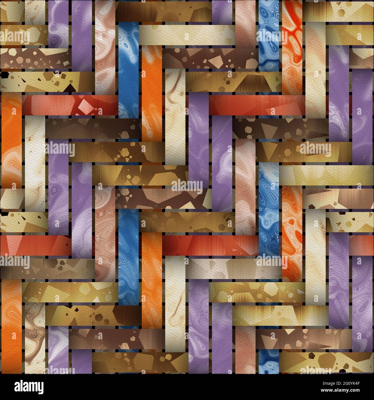 Seamless weave strip colorful ribbon pattern print Stock Photo - Alamy