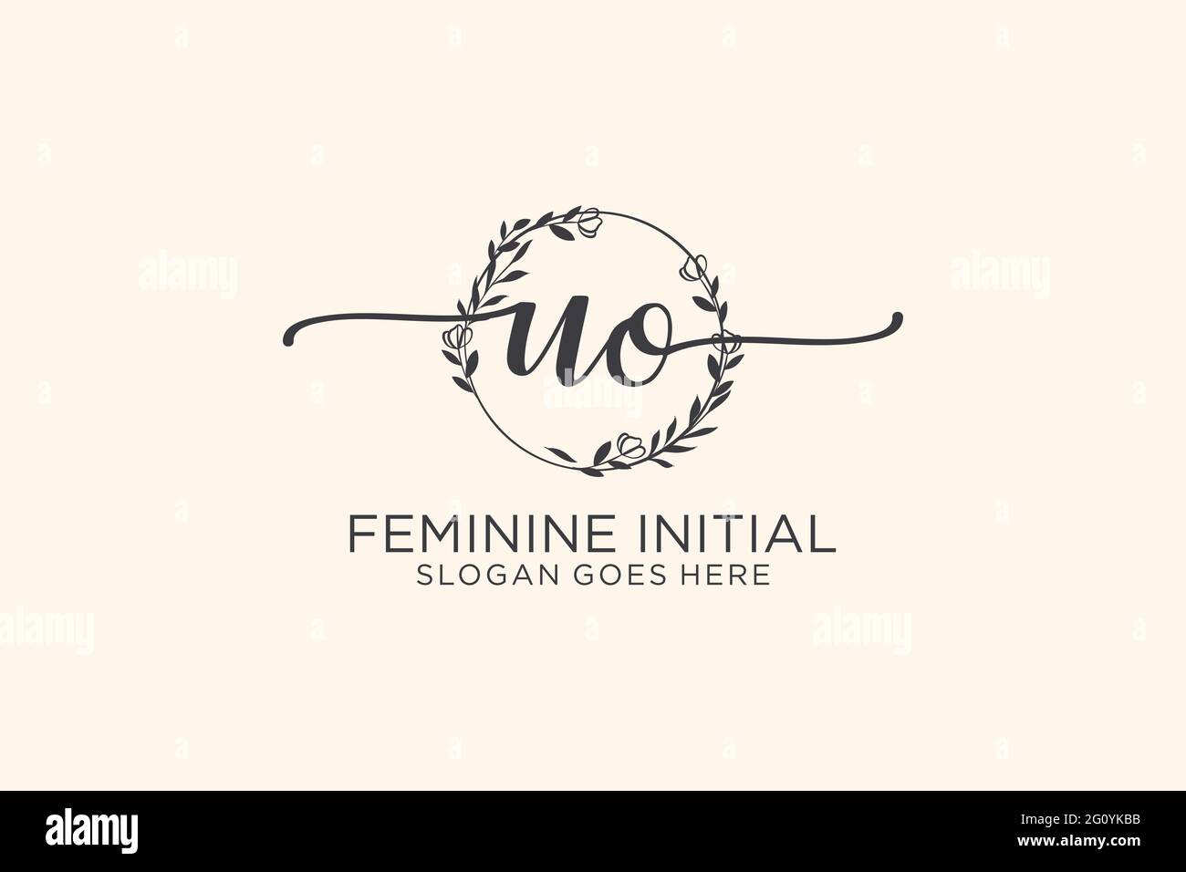 UO beauty monogram and elegant logo design handwriting logo of initial ...