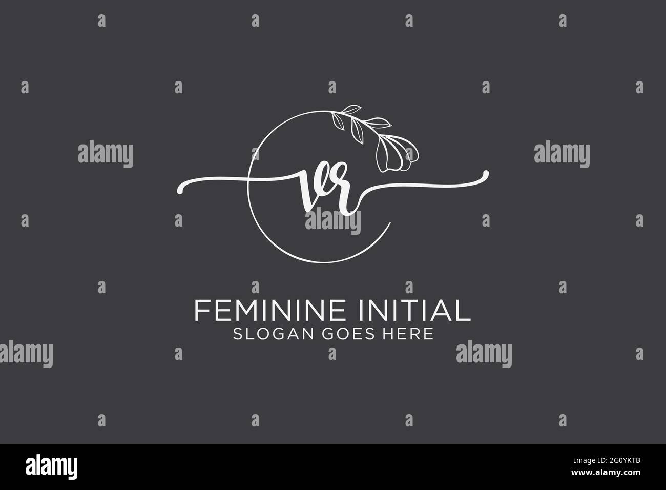 VR beauty monogram and elegant logo design handwriting logo of initial ...