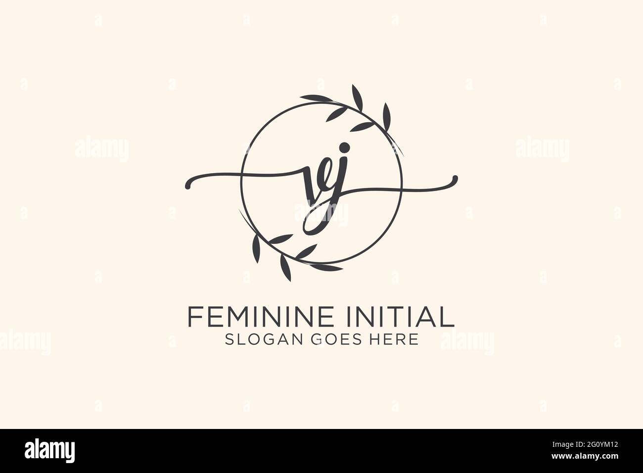 VJ beauty monogram and elegant logo design handwriting logo of initial ...