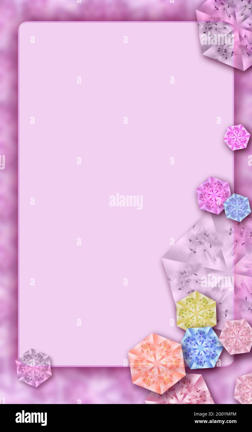 Pink mock up background with large text box. Border is decorated with ...