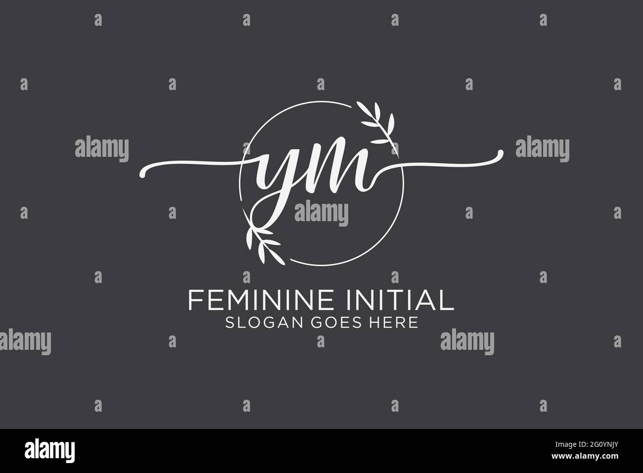 YM beauty monogram and elegant logo design handwriting logo of initial signature, wedding ...