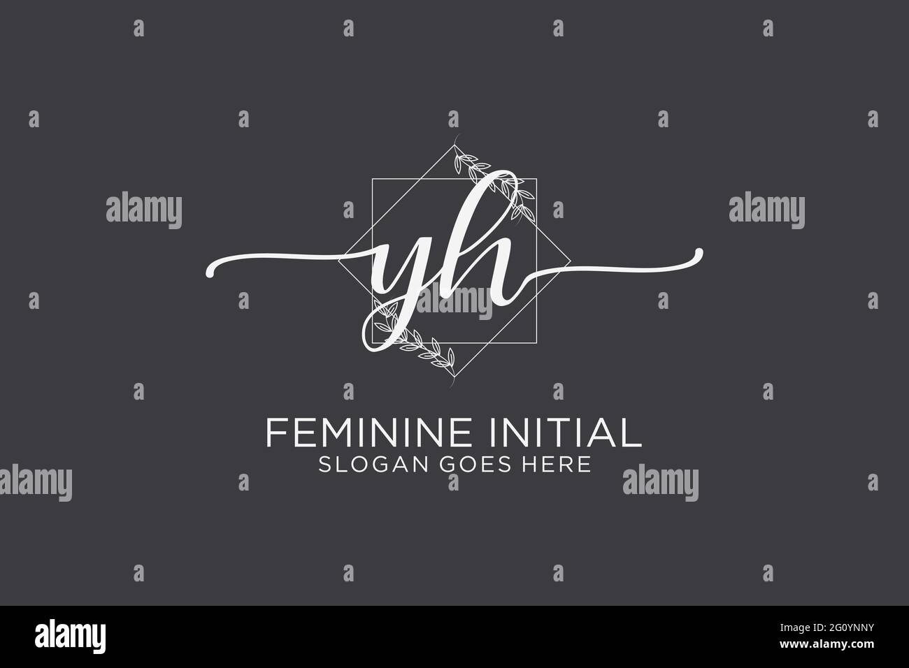 YH beauty monogram and elegant logo design handwriting logo of initial ...