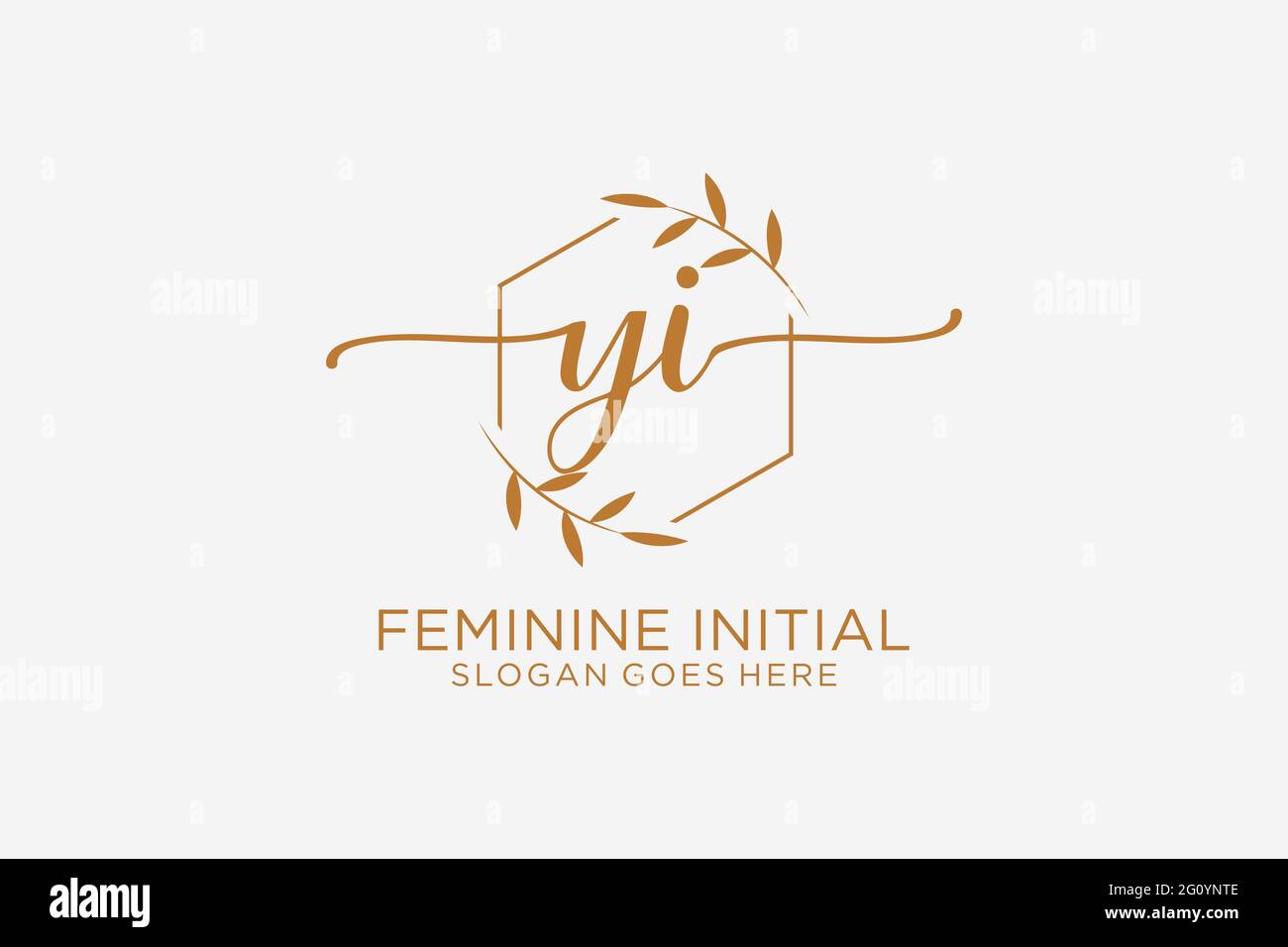 YI beauty monogram and elegant logo design handwriting logo of initial ...