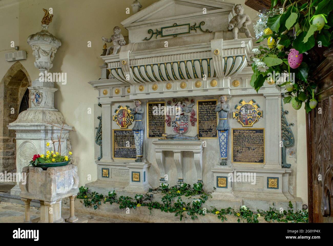 Interior of the church of St Mary The Virgin, Fawsley, Northamptonshire ...
