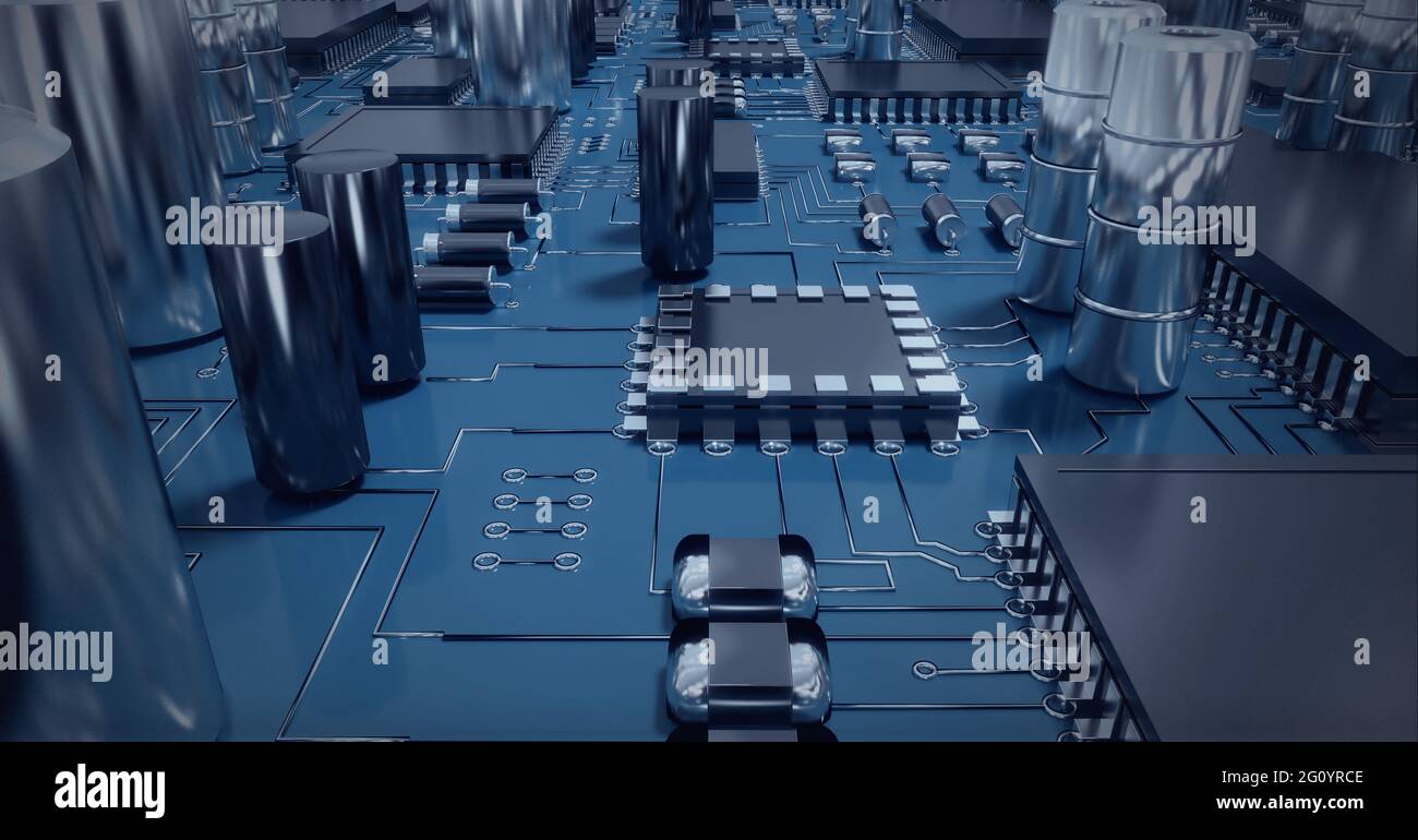 Composition of computer processors and circuit board Stock Photo - Alamy