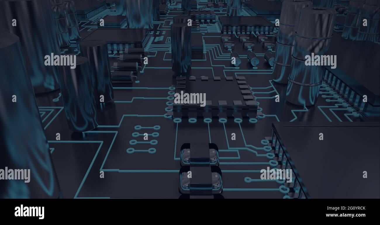 Composition of computer processors and circuit board Stock Photo - Alamy