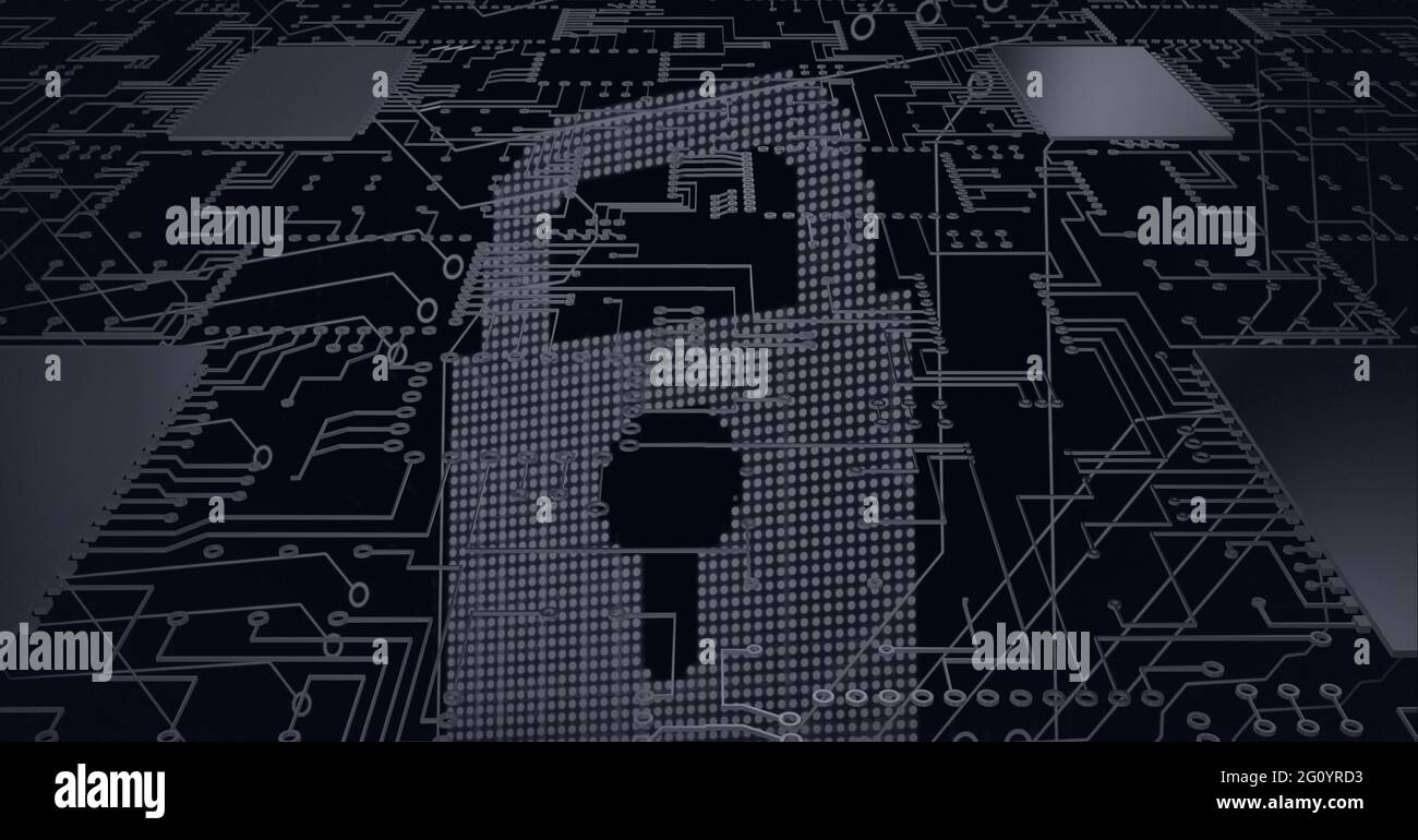 Composition Of Online Security Padlock Computer Processor With