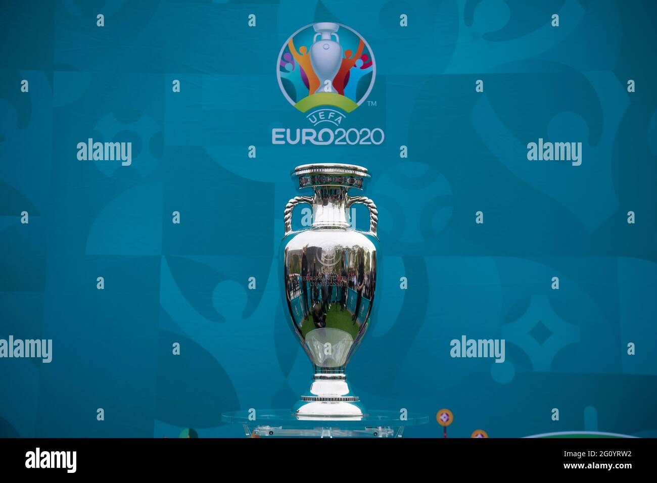 The Henri Delaunay Cup, which made a special visit to London today as part of the UEFA EURO 2020 ...