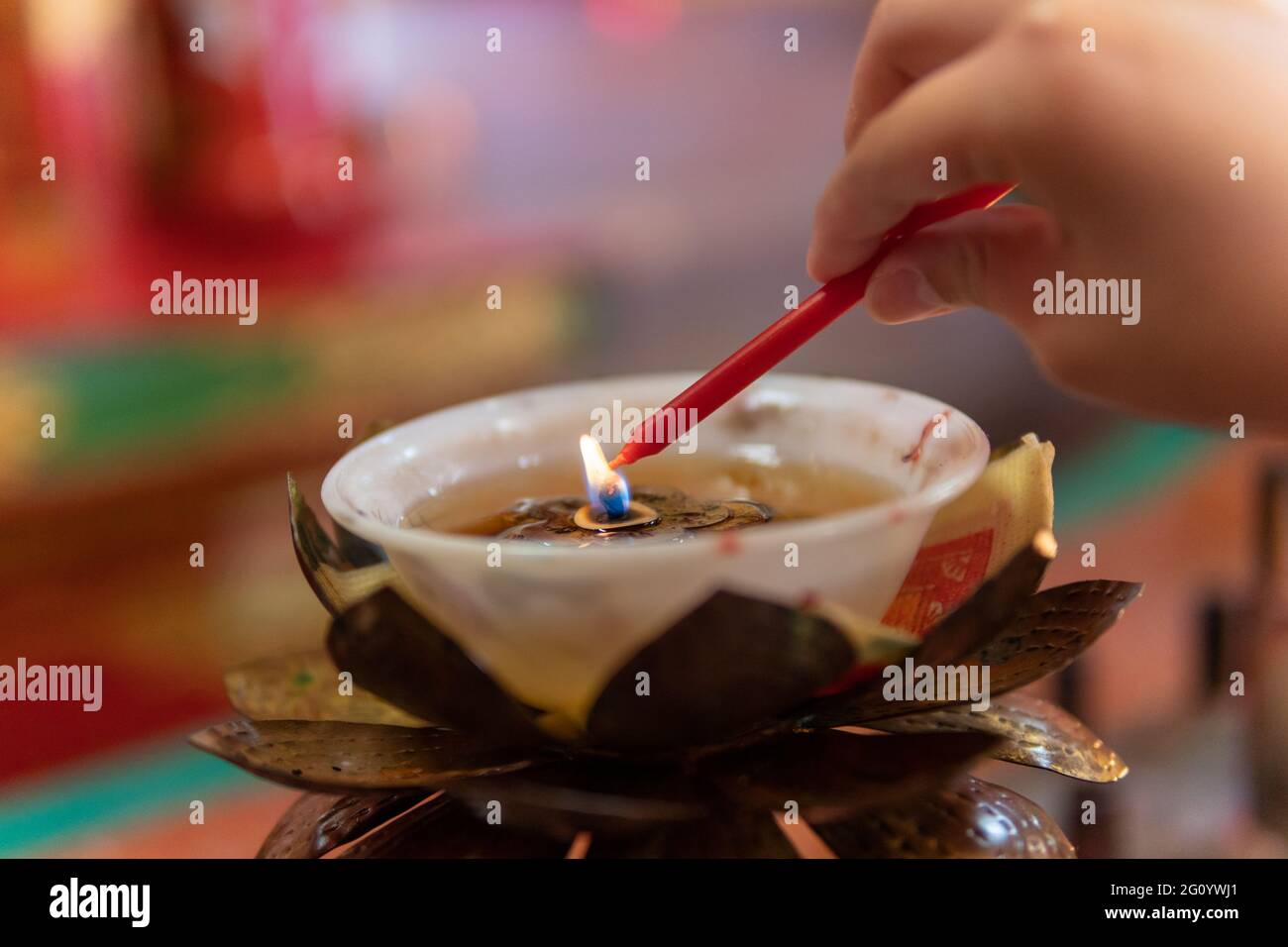 Burning Praying Stick on Chinese Temple Stock Photo - Alamy