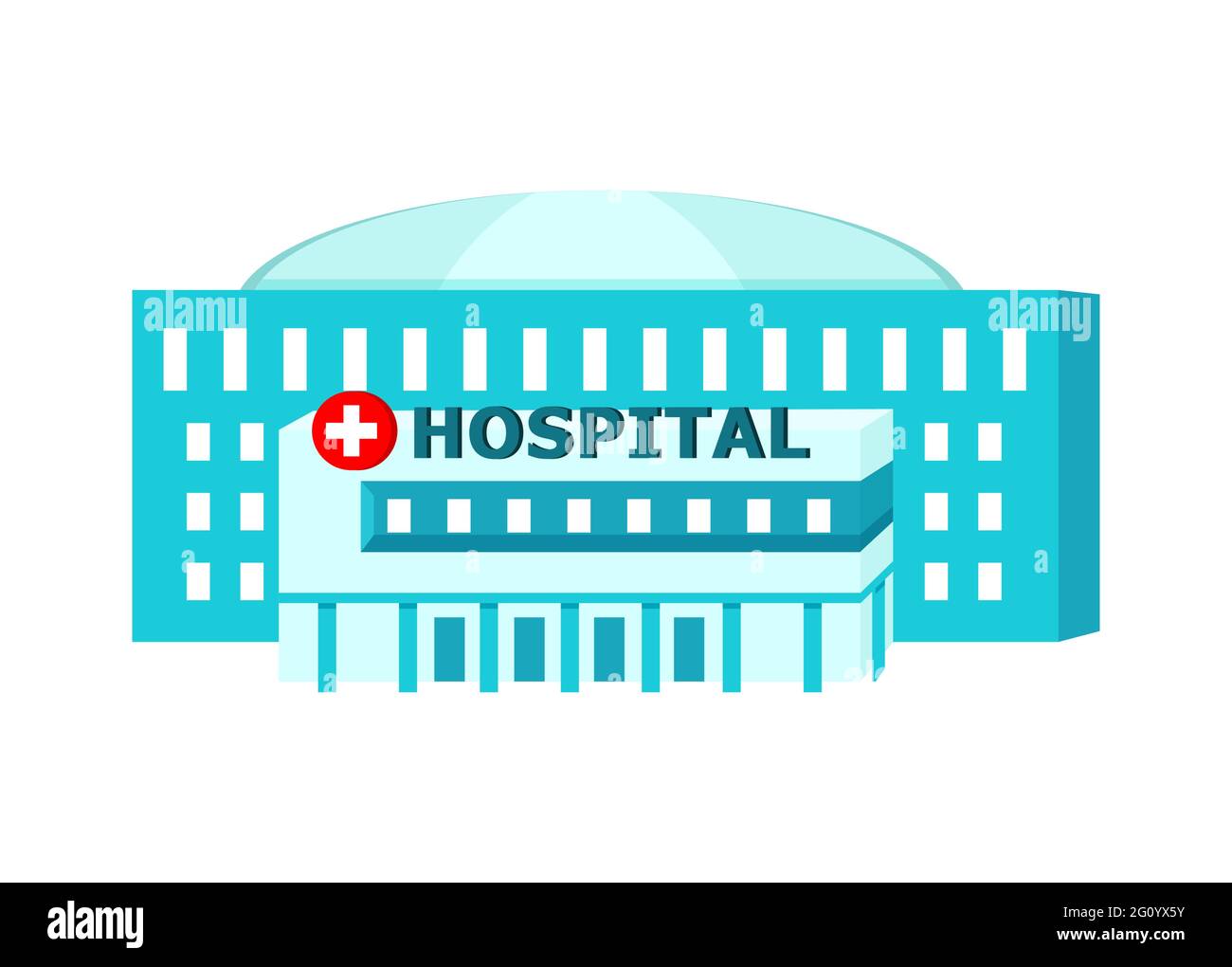 Hospital building in flat style isolated on white background Stock ...