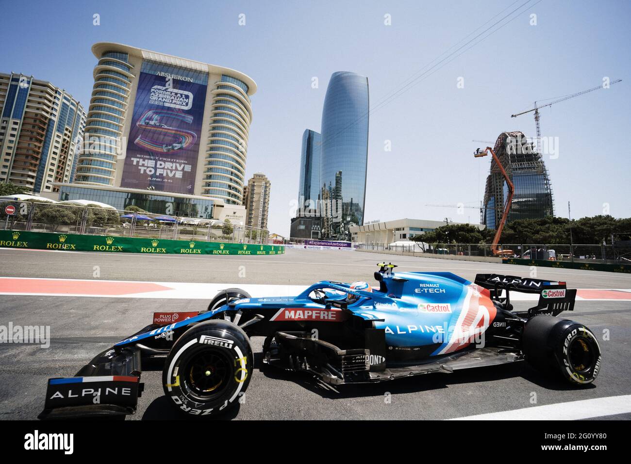 Esteban Ocon (FRA) Alpine F1 Team A521. Azerbaijan Grand Prix, Friday ...