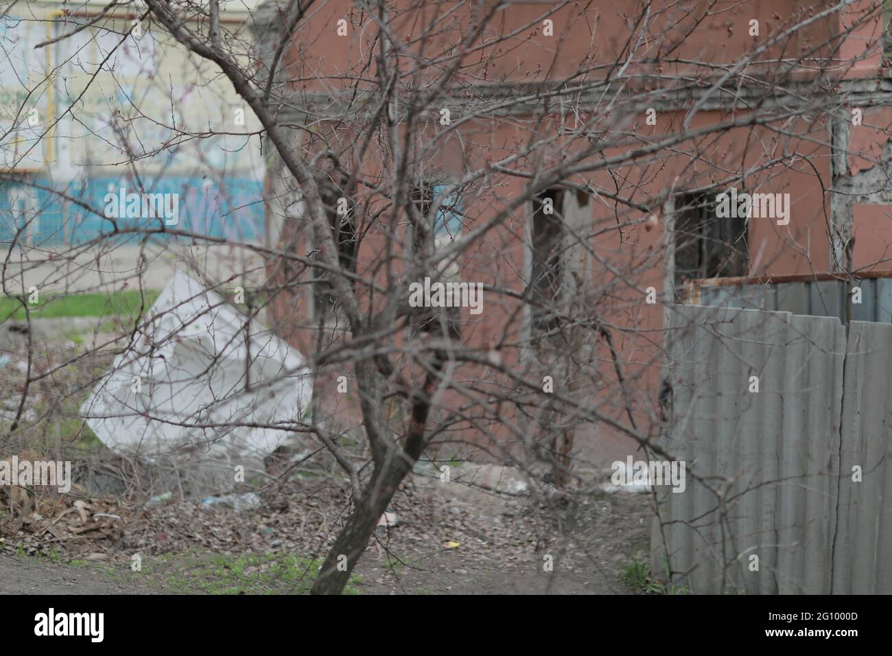 working street in the city where people are doing work Stock Photo - Alamy